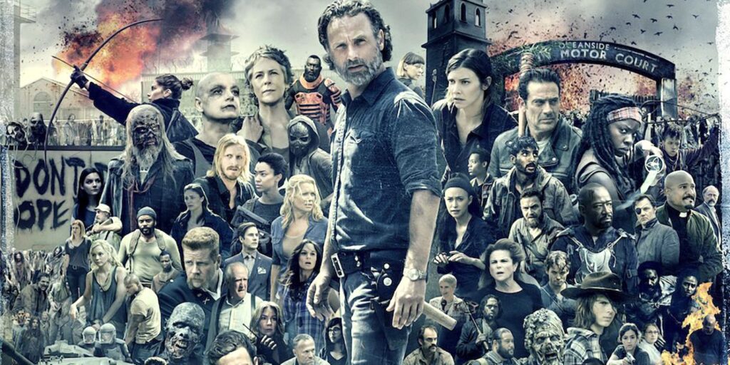 L'affiche finale de la série Walking Dead réunit les personnages ...